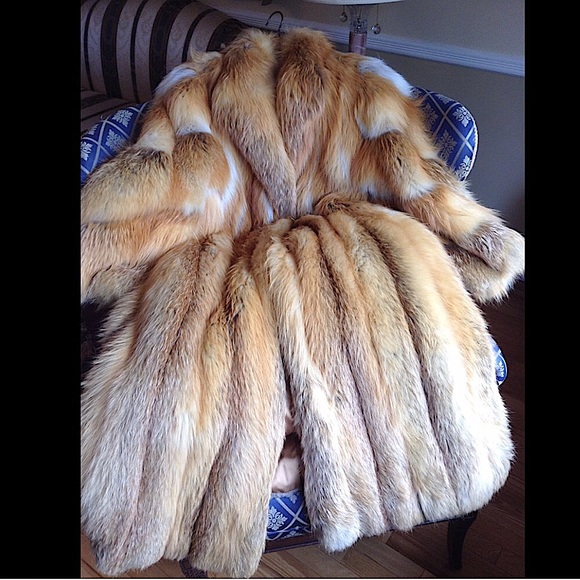 Alexandria Furs | Jackets & Coats | Sold Vintage Red Fox Fur Coat Maxi ...
